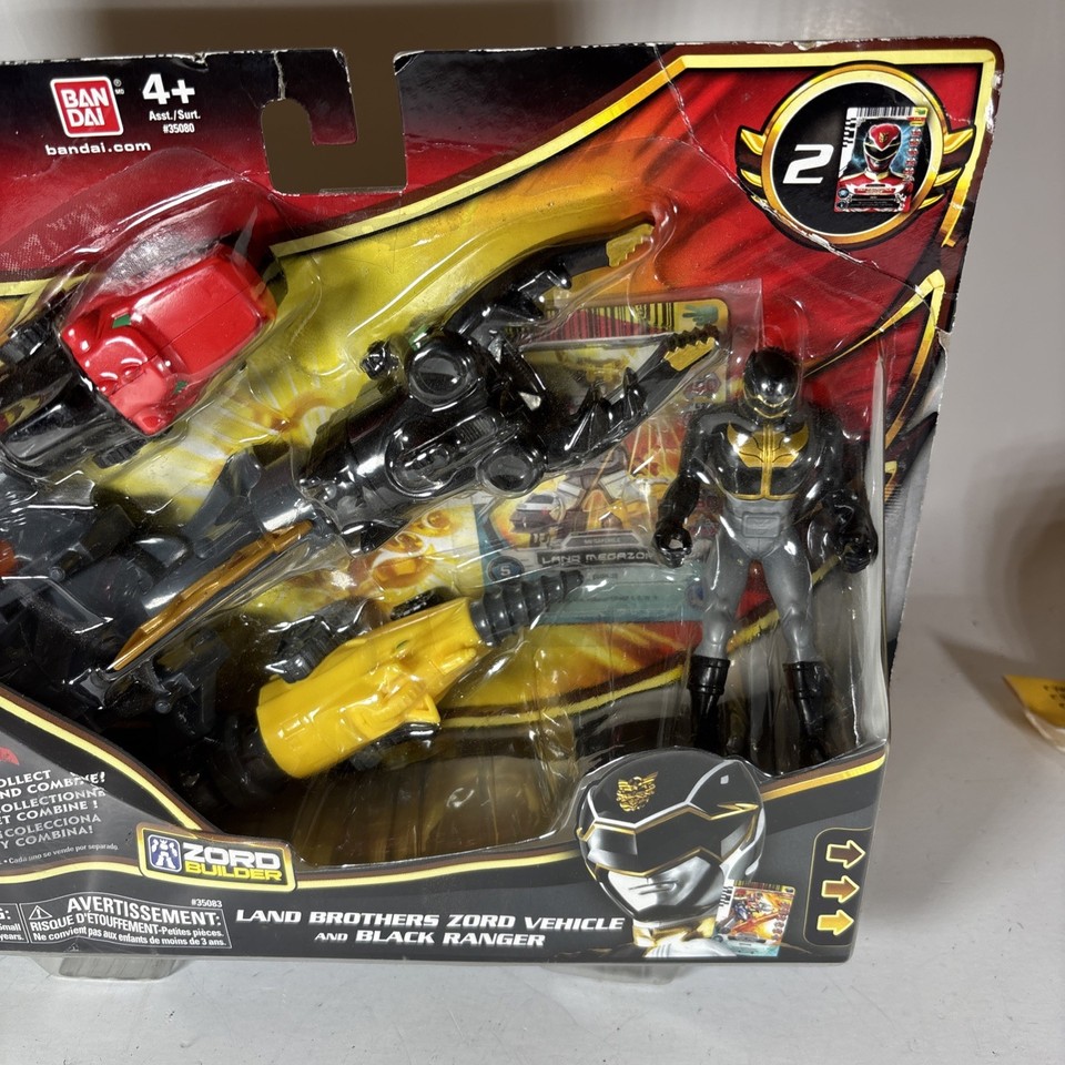 Power Rangers Megaforce Zord Builder Black Ranger w. LAND brothers zord ...
