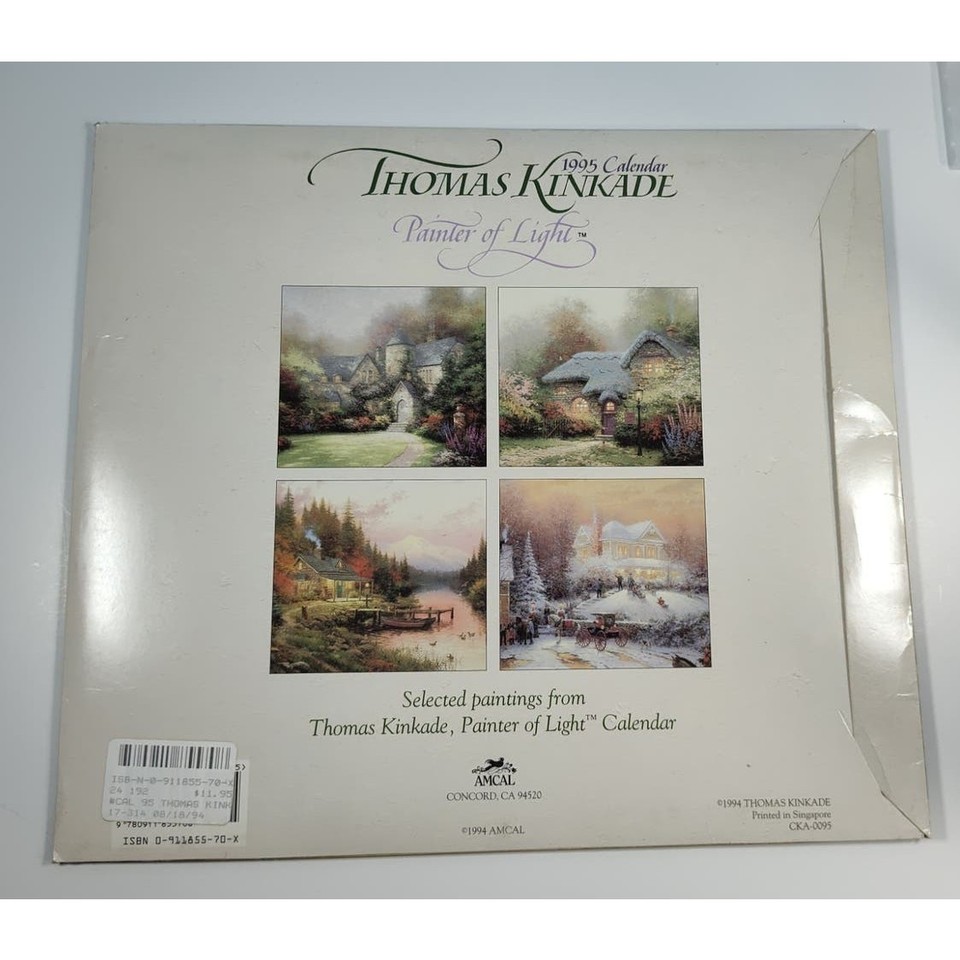 Thomas Kinkade Painter of Light Wall Calendar 1995 Frameable Artwork | eBay