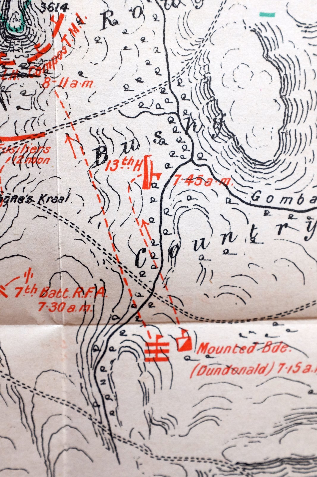 BOER WAR ERA MAP/PLAN BATTLE OF COLENSO DEC 15 1899 TROOP POSITIONS ...