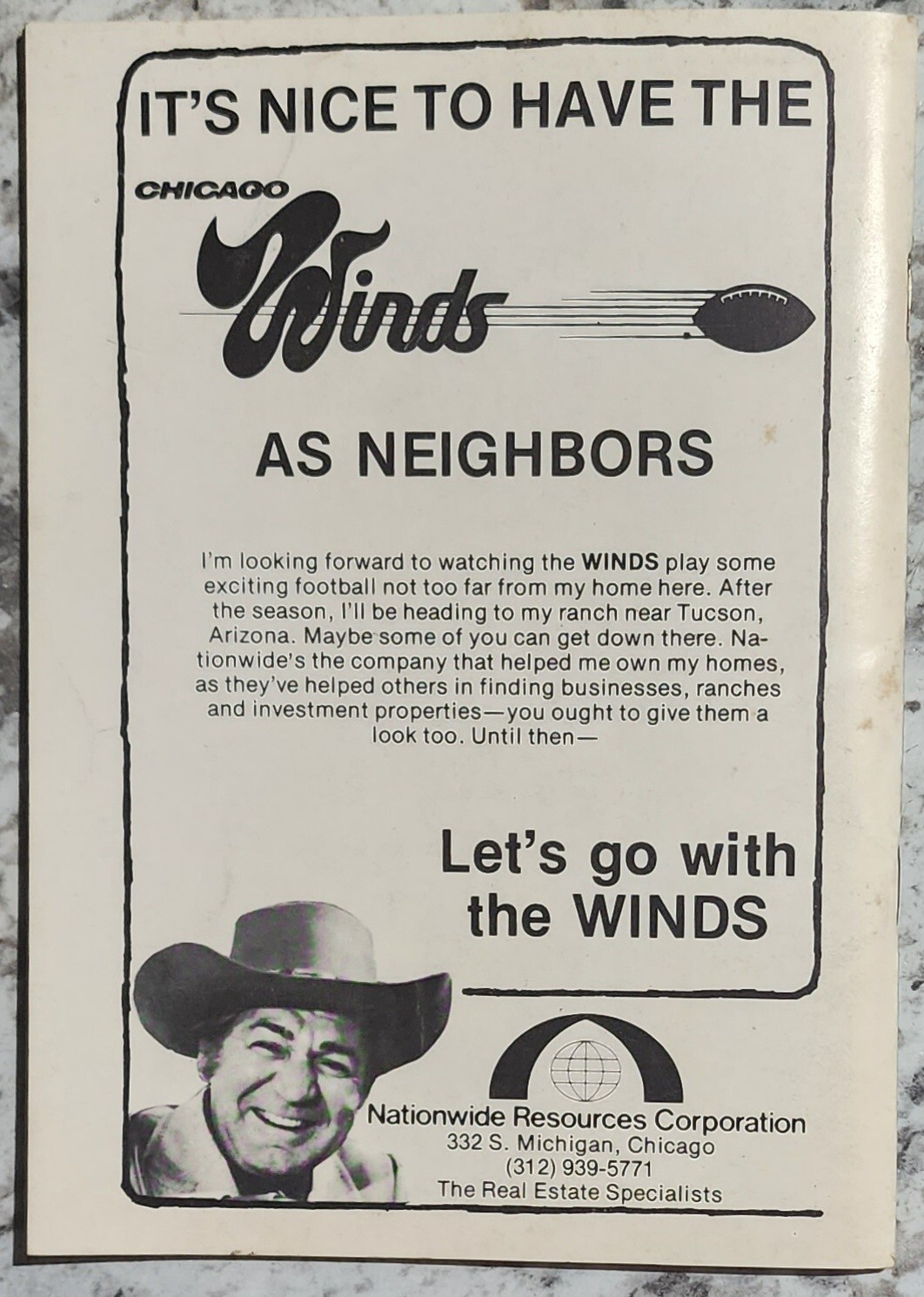 Vintage 1975 Chicago Wind Football Media Guide WFL | eBay