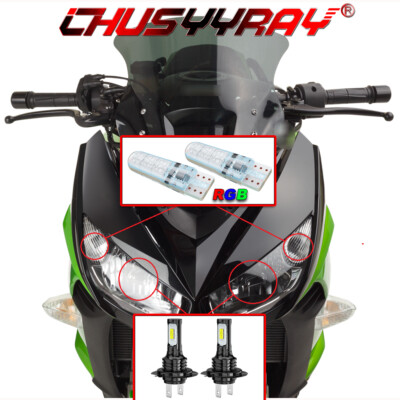 For Kawasaki Ninja 300 EX300 KRT LED Headlight Pilot Park Lights T10 ...