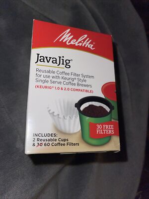 Melitta Coffee JavaJig Reusable Coffee Filter System 2 Reusable Cups ...