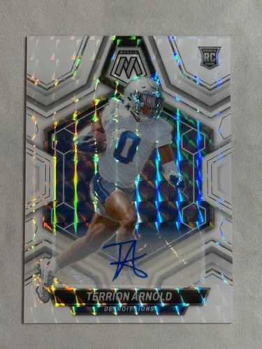 2024 Panini Mosaic White Prizm Terrion Arnold Rookie Auto RC #324 Lions ...