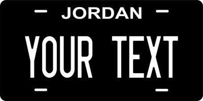 Jordan Black White Cursive Custom License plates Auto Bike Motorcycle ...