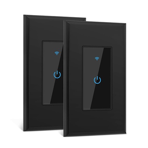 2 Pack WiFi Smart Switch Smart Light Switch Remote Control Alexa ...