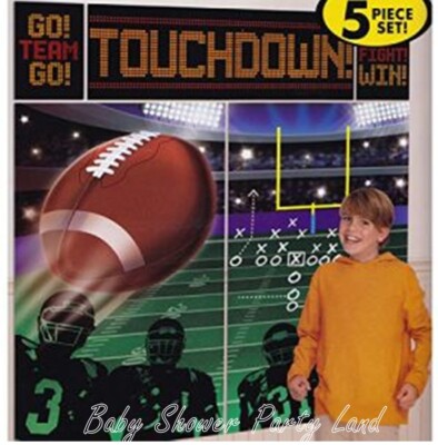 FOOTBALL TOUCHDOWN Happy Birthday Scene Setter party wall photo ...