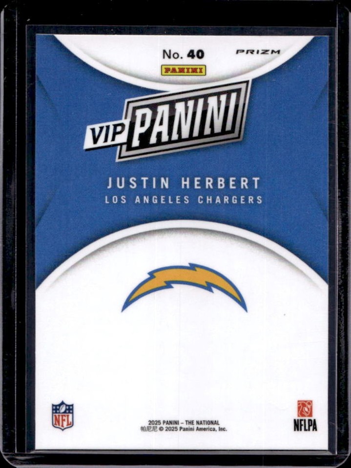 2025 Panini NSCC VIP Gold Packs Justin Herbert Tiger Stripes #40 | eBay