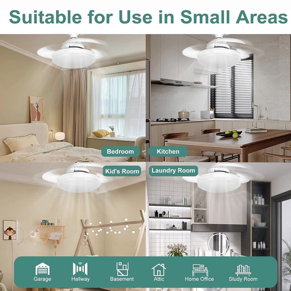 Invisible Fan Light Ceiling Fans With Lights And Remote Dimmable LED ...