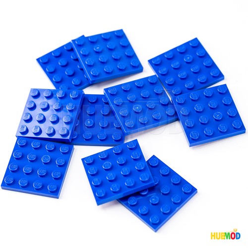 Lot of 10 Genuine LEGO Blue 4x4 Dots 3031 Flat Base Plates Brick ...