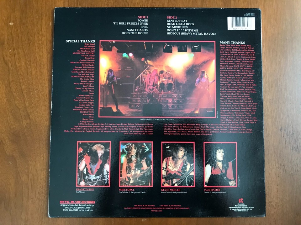 KRANK HIDEOUS 1986 DEBUT VINYL LP RECORD GLAM METAL | eBay