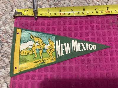 VINTAGE NEW MEXICO PENNANT - INDIANS Native Americans WARRIORS Dance ...