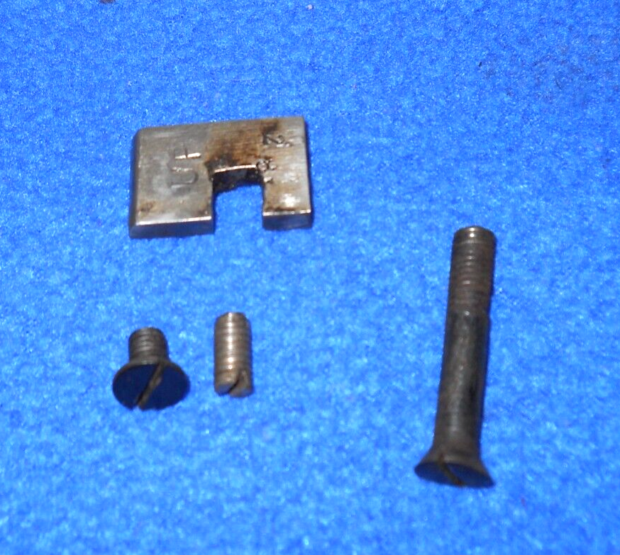 W. RICHARDS 12ga Double Barrel SxS PARTS LOT: 3x Screws & Plate #A3006 ...