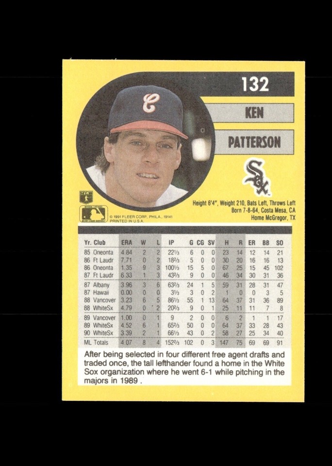 1991 Fleer - #132 Ken Patterson | eBay