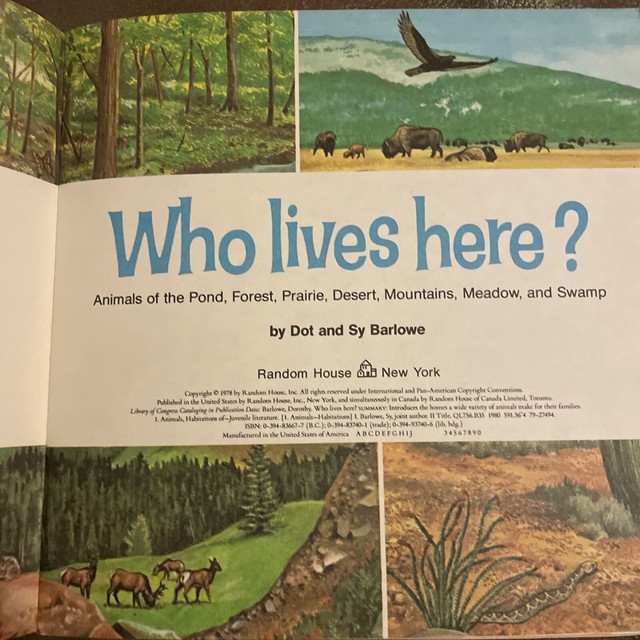 Pictureback Ser.: Who Lives Here? by Dorothy Barlowe and Sy Barlowe ...