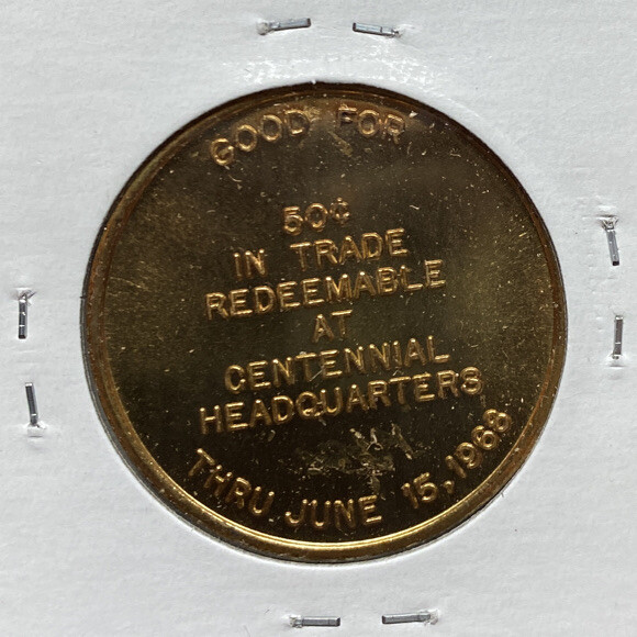 Iowa Centennial Token - Atlantic, Iowa - 1868-1968 - Good For 50¢ At ...