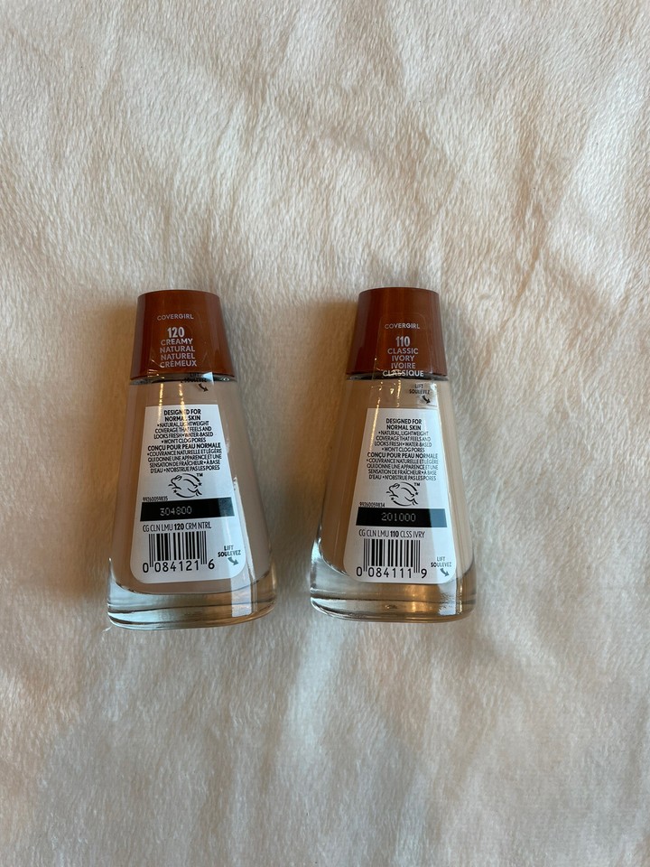 Covergirl Clean Liquid Foundation In #120 Creamy Natural And #110 ...