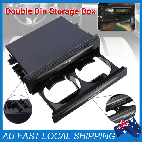 Universal Car Dash Single/Double Din Radio Pocket Kit m Cup Holder ...
