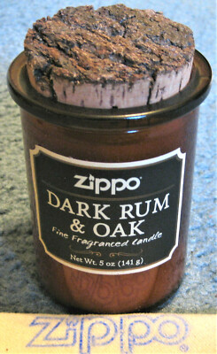 ZIPPO SPIRIT CANDLE 70007 DARK RUM & OAK Premium MAN CAVE New GLASS ...