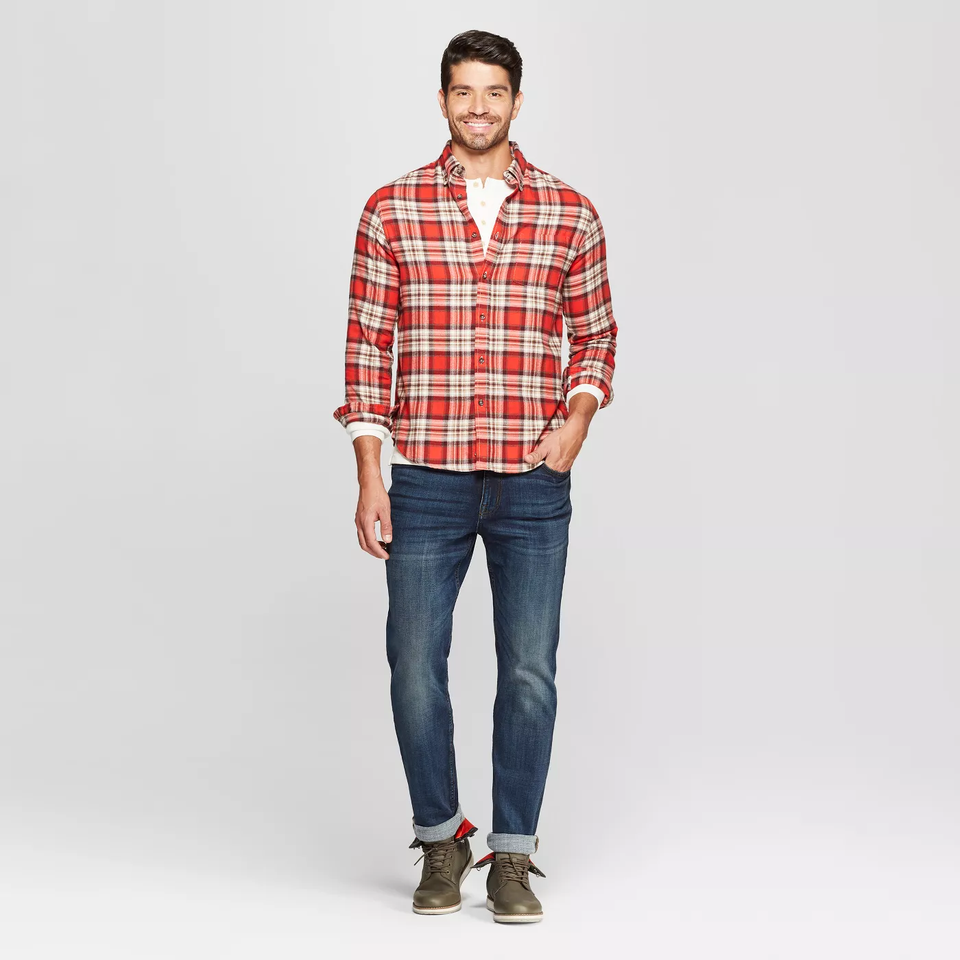 Goodfellow & Co™ ~ Plaid ~ SMALL ~ Standard Fit ~ Long Sleeve ~ Flannel ...