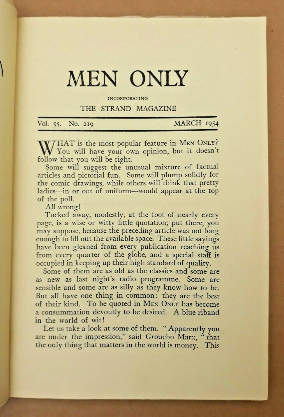 MenOnly magazine - March 1954 - Vol.55 No. 219. Cover: Raymond ...