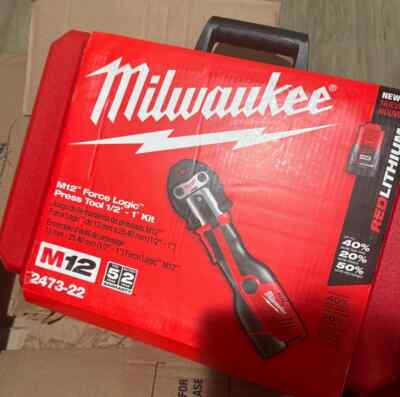 (NEW) Milwaukee 2473-22 M12 Force Logic Press Tool Kit w/Jaws SHIPS ...