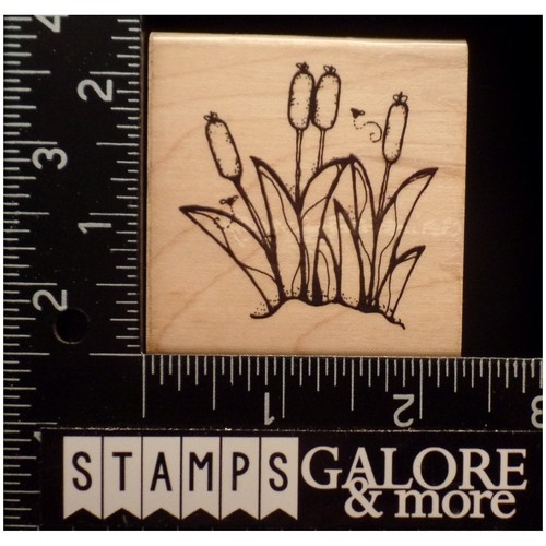 DOTS Rubber Stamps L171 CATTAILS LEAVES INSECTS LANDSCAPES PLANT #T18 ...