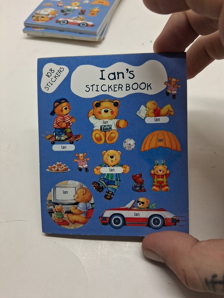 Book of Personalized Name Stickers IAN Teddy Bears Sticker Book 108ct ...