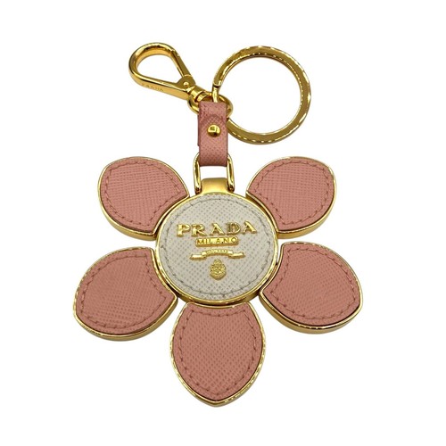 PRADA Key Ring Keychain Bag Charm Flower Pink White Authentic | eBay ...