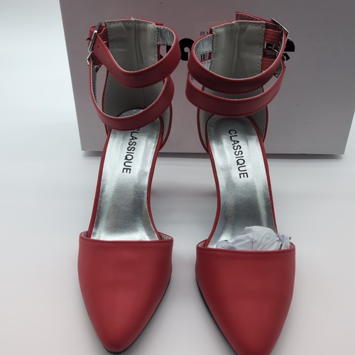 New Classique Womens Pointed Toe Camlo Pump Heels Shoes - Red - US SZ ...