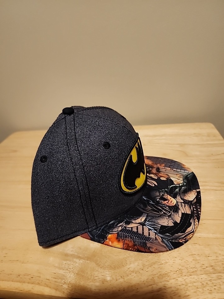 Batman Snapback Hat Bill Baseball Cap DC Embroidered Logo Graphic Print ...