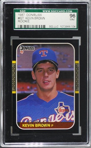 1987 Donruss Kevin Brown #627 SGC 9 MINT Rookie RC | eBay