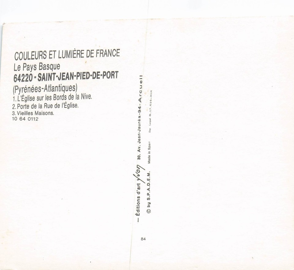 64 SAINT JEAN PIED DE PORT L EGLISE SUR LES BORDS DE LA NIVE | eBay UK