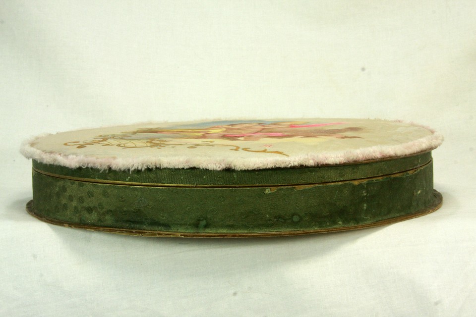 Antique French Hand Painted Silk Chocolate Confection Box for Maillards ...