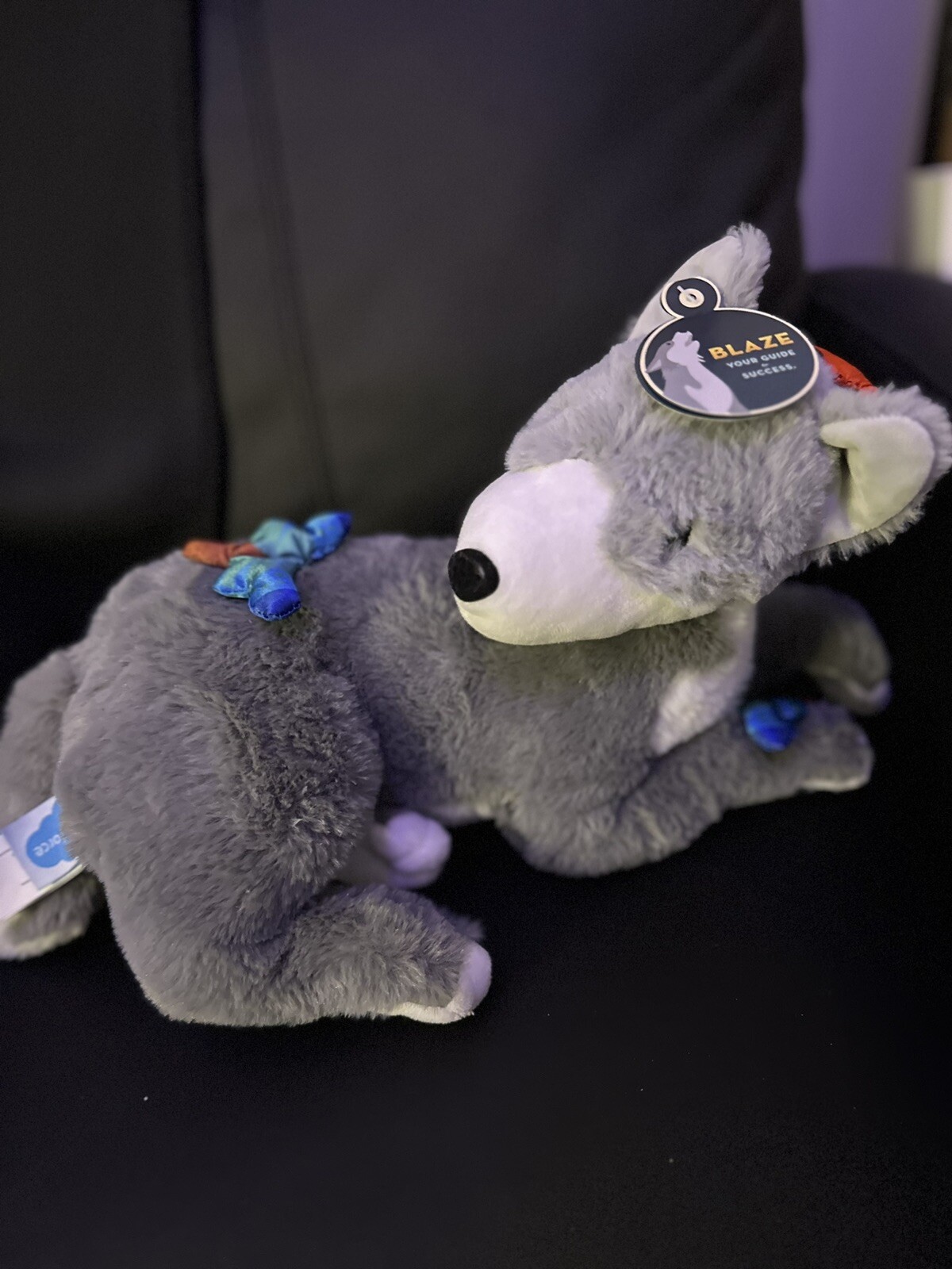 Salesforce Blaze Wolf Plush Mascot 14” Red Bird Butterfly Gray Stuffed ...