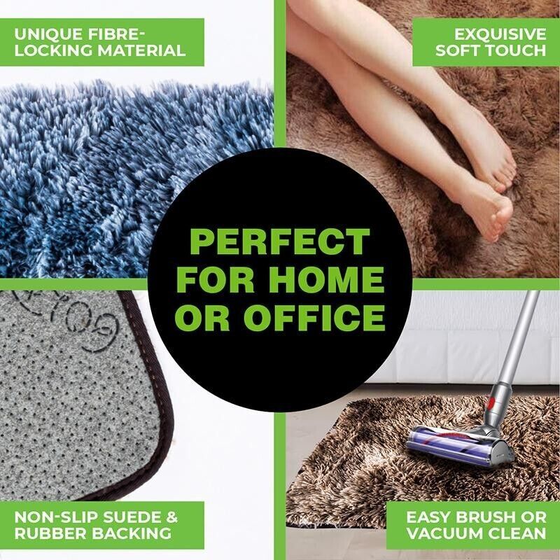 1PC Mat Cosy Synthetic Fur Floor Soft Luxurious Home Master - Blue 90cm ...