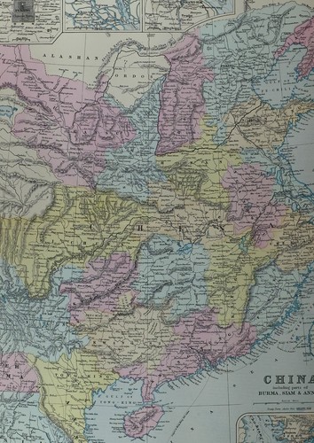 Mapa Antiguo De China Peking Canton Shang-Hai Shan-Tung Hainan Siam ...