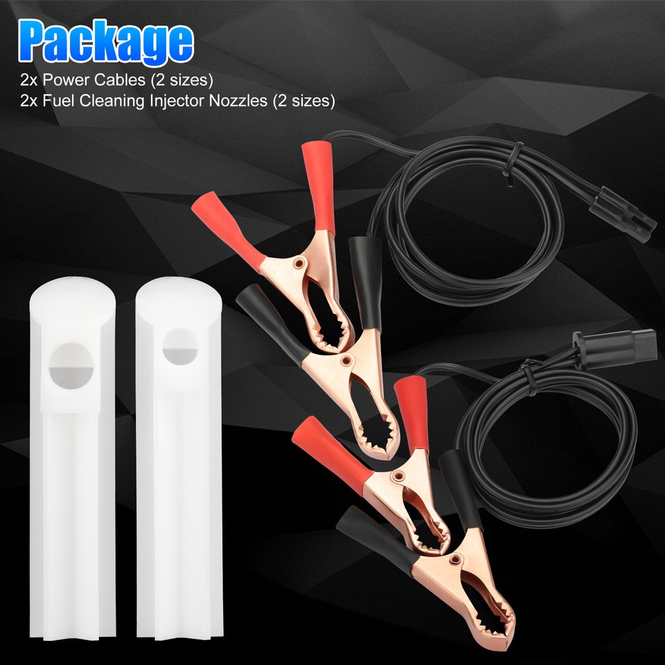 2X Fuel Injector Flush Cleaner Adapter DIY Kit Car Auto Cleaning Tool ...