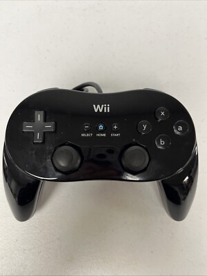 Official Nintendo Wii Pro Controller Classic Black RVL-005 Works | eBay