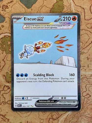 Pokemon TCG - Eiscue ex 222/197 Special Illustration Rare SIR Obsidian ...