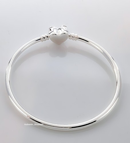 NEW Authentic PANDORA 925 Heart & Butterfly Charm Bangle Bracelet ...