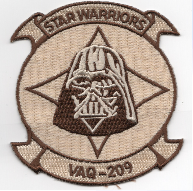 4" NAVY VAQ-209 SQUADRON STAR WARRIORS DESERT EMBROIDERED JACKET PATCH ...