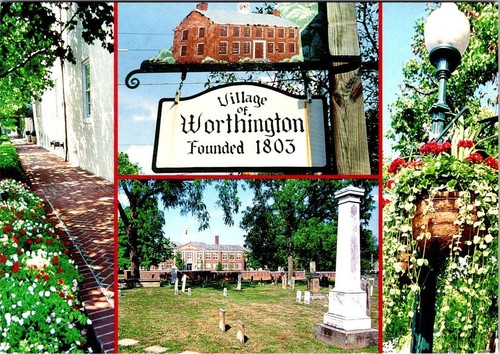 Worthington, OH Ohio VILLAGE SIGN & CEMETERY~Headstones FRANKLIN CO 4X6 ...