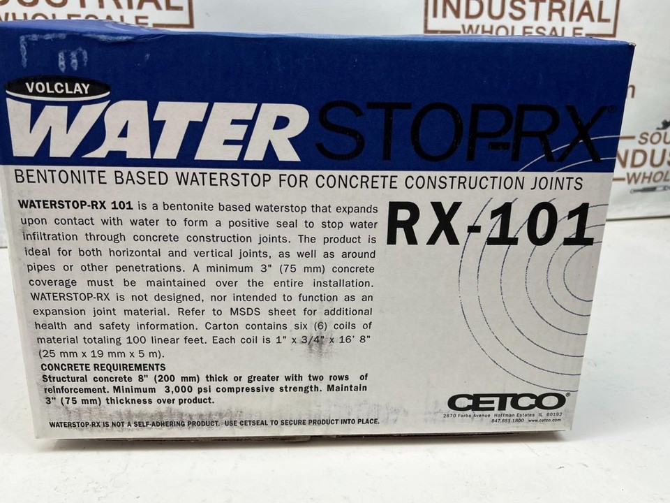 Volclay WaterStop Rx 101 Expanding Concrete Joint Waterstop Bentonite ...