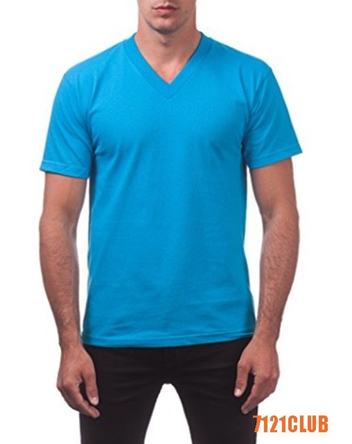 PRO CLUB MEN V NECK T SHIRT CAMO TEE PROCLUB PLAIN SHORT SLEEVE BIG ...