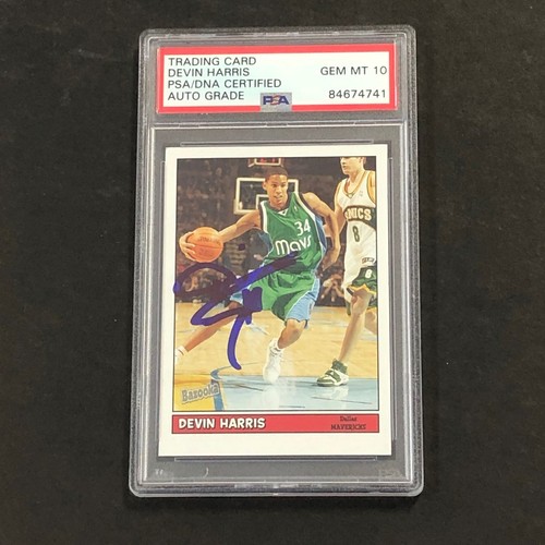 2005-06 Topps Bazooka #97 Devin Harris Signed Card AUTO PSA Slabbed RC ...