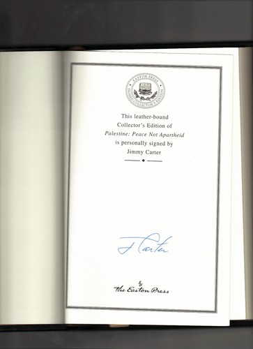 Jimmy Carter Autograph Palestine Peace Not Apartheid New Leather Book ...