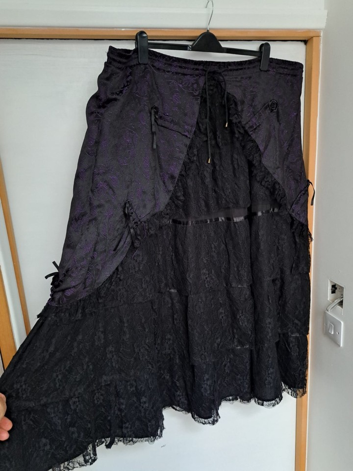 Vintage Discontinued Raven Purple&Black Gothic / Steampunk Long Skirt ...