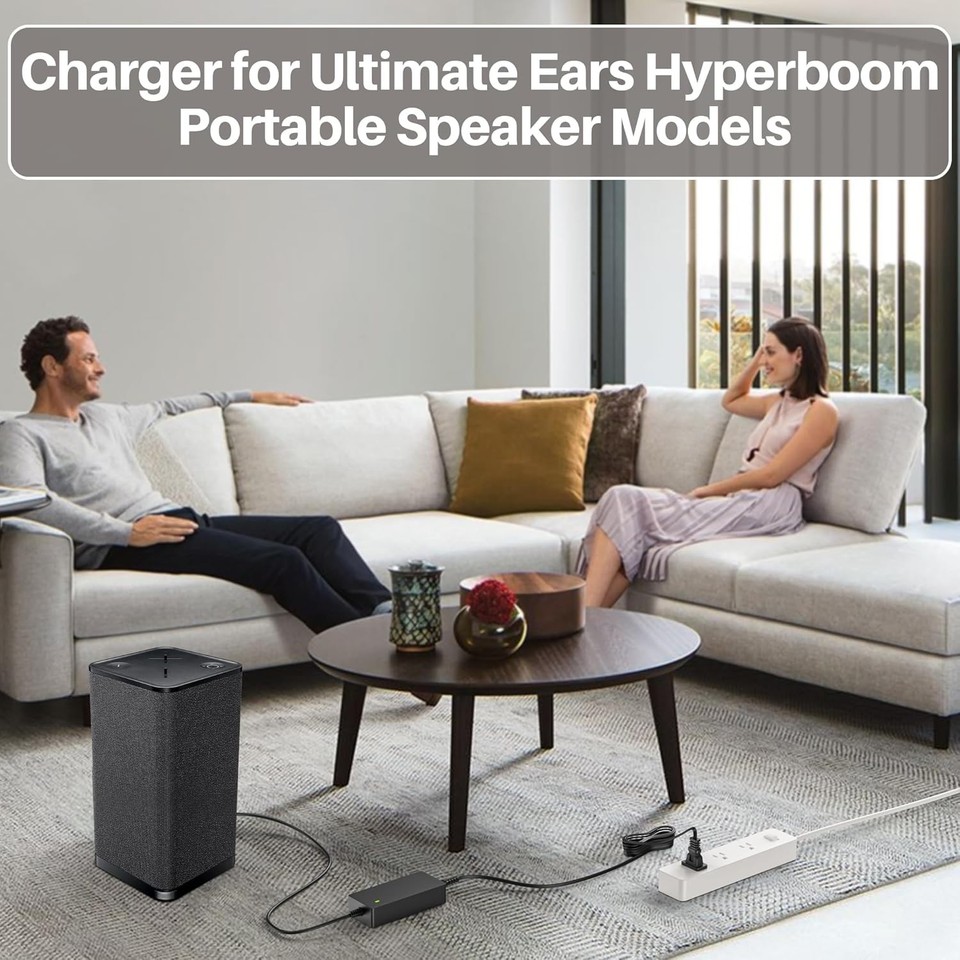 DC 19V Charger Compatible with Hyperboom Speaker Ultimate Ears Adapter ...
