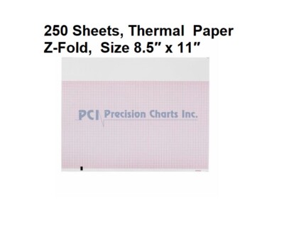 250 Sheets ECG EKG Thermal Paper Z-Fold, Mortara ELi 250 Eli 210 Eli ...