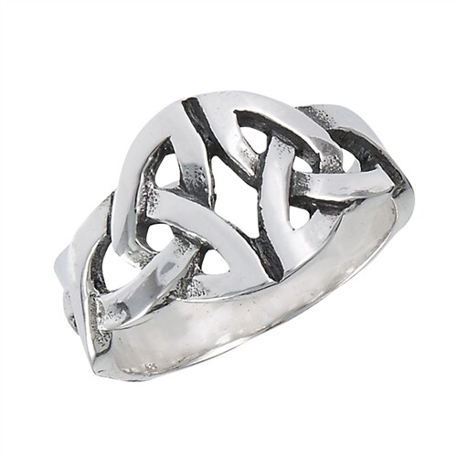 Sterling Silver Celtic Double Triquetra Ring | eBay